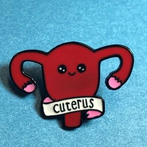 Jewelry | Cuterus Uterus Feminist Black Tone Enamel Pin | Poshmark